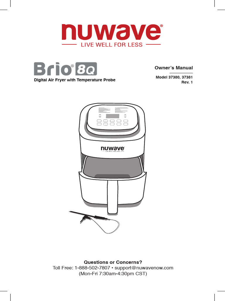 Nuwave Brio Air Fryer Manual