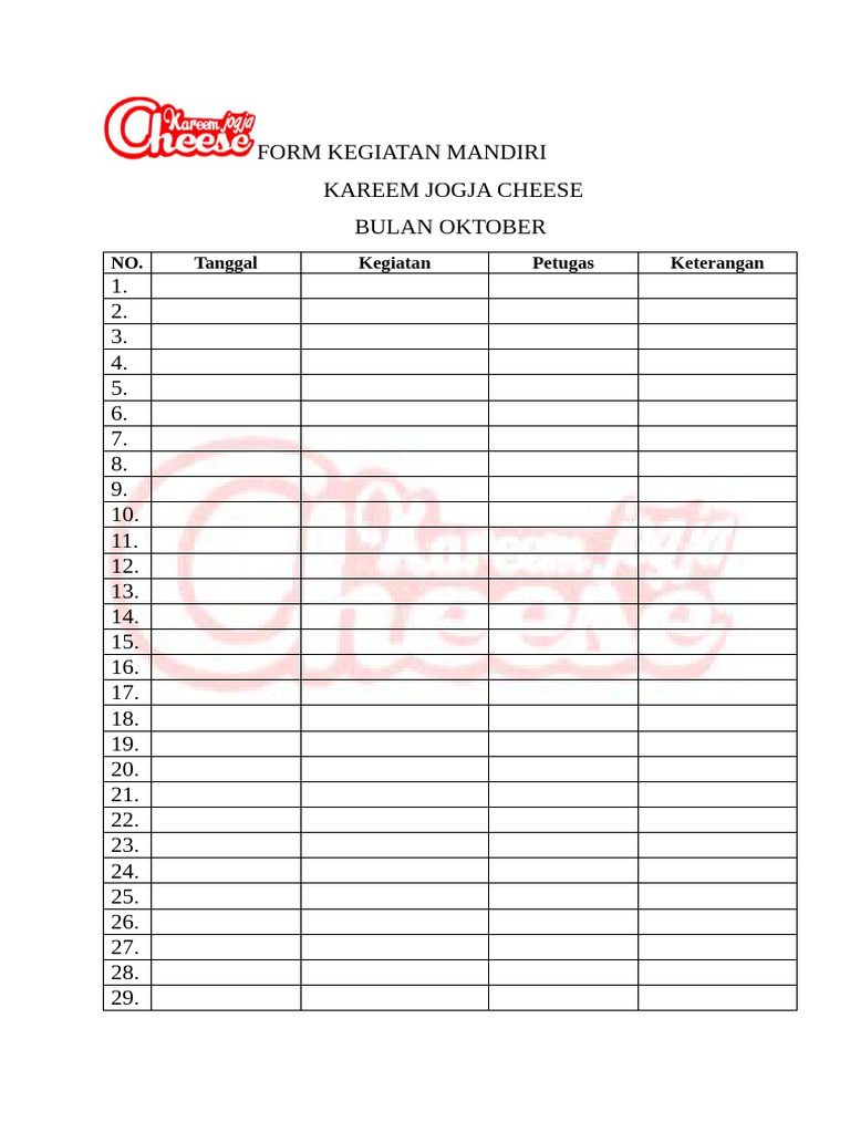 Form Kegiatan Mandiri | PDF