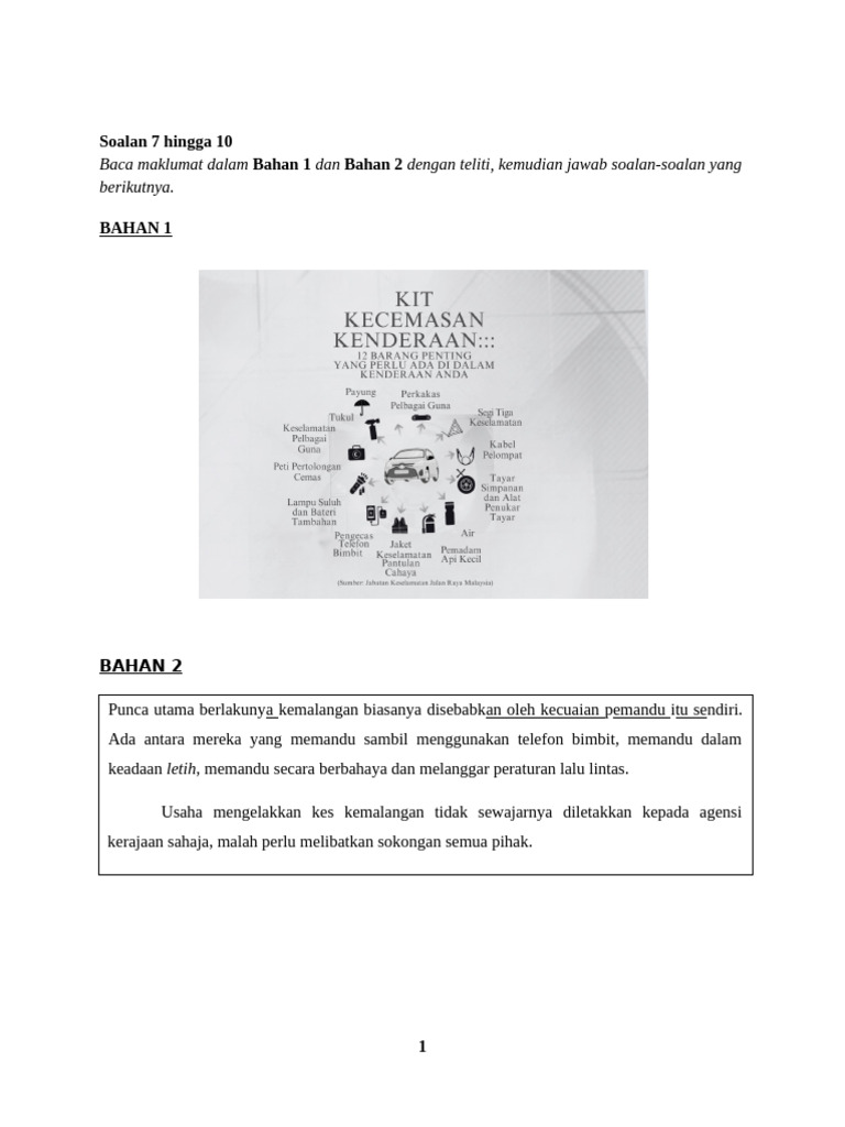 Uasa BM 2024 Tahun 5 (Item 7,8,9,10) | PDF