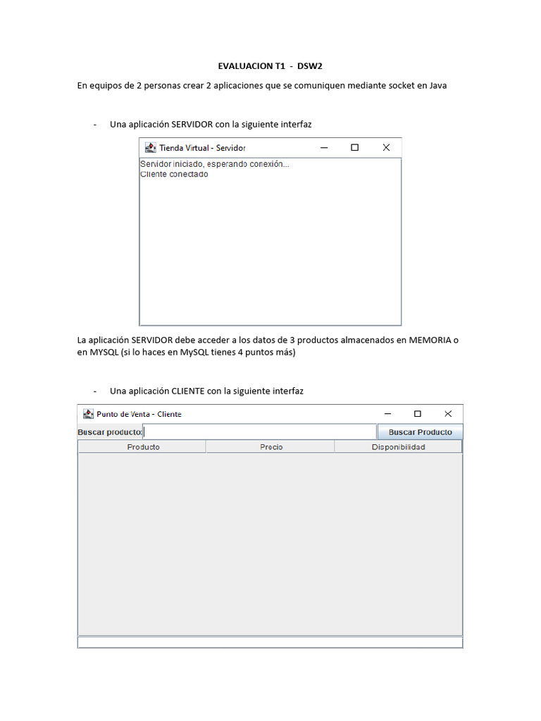 Aplicaciones Java Cliente-Servidor con Sockets | PDF