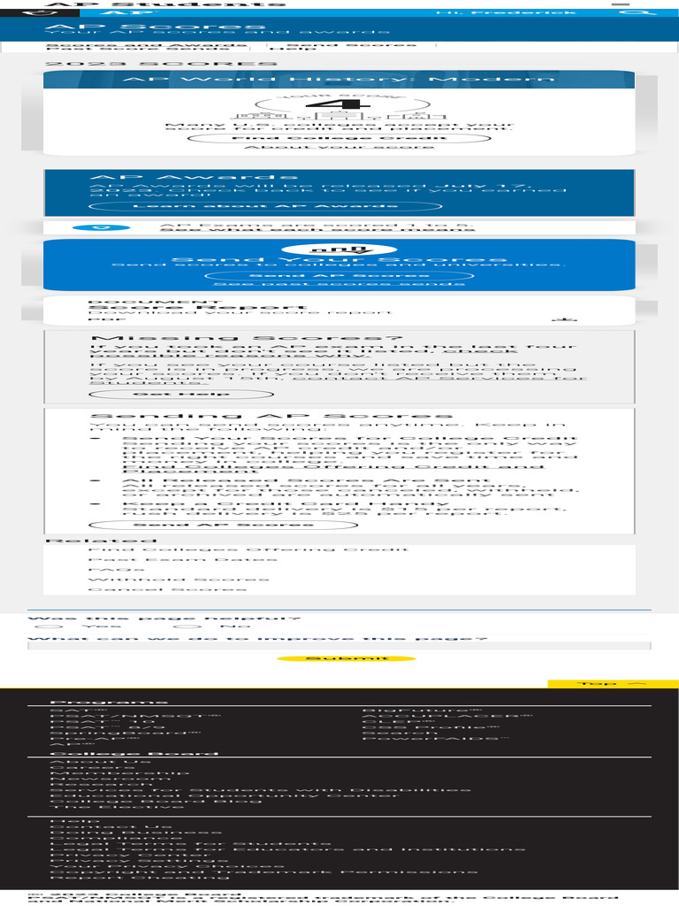 View AP Scores AP Scores AP Students | PDF | Standardized Tests ...