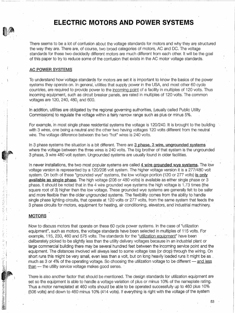 Electric Motors and Power Systems | PDF