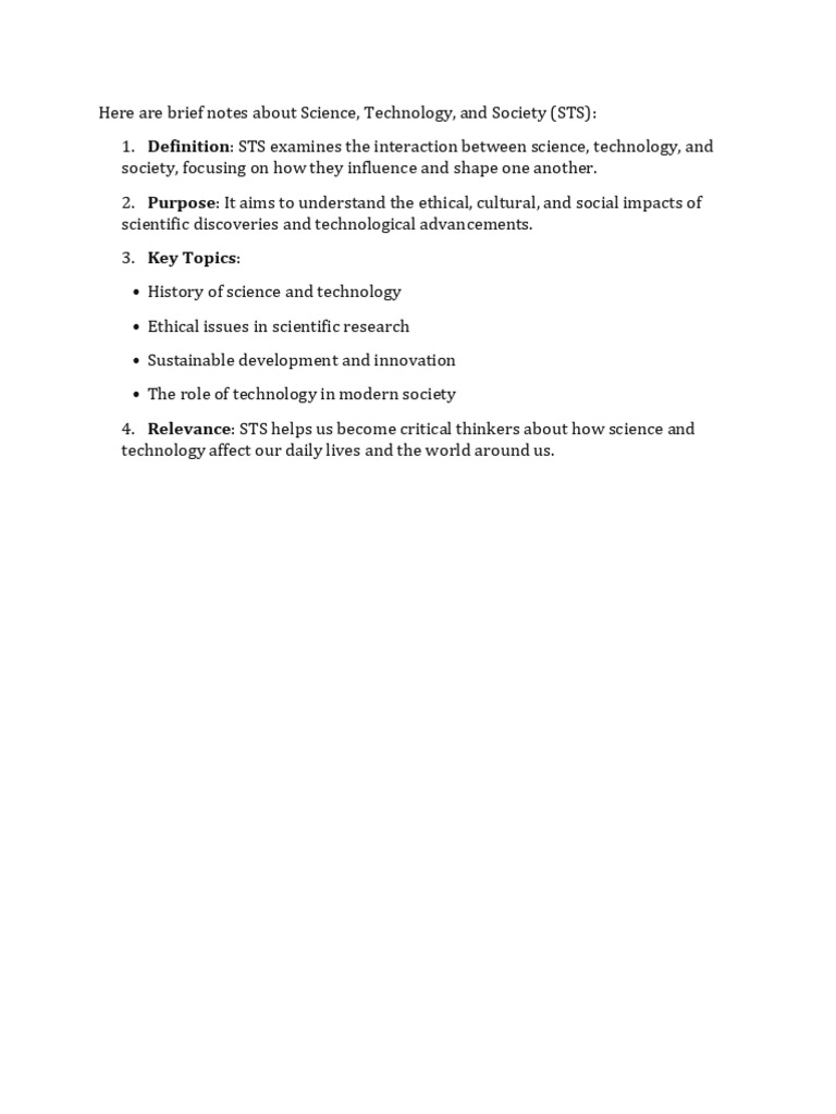 STS Notes | PDF