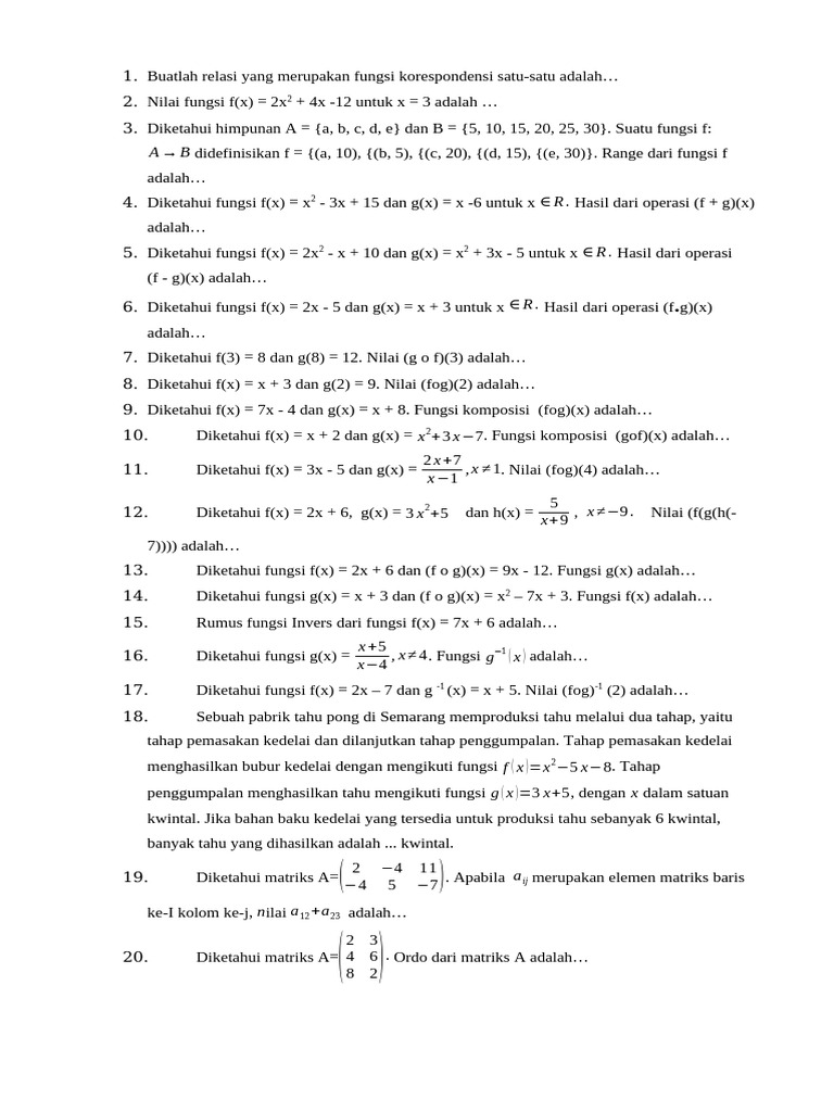 24. LAT SOAL PSAS XI 2024 | PDF