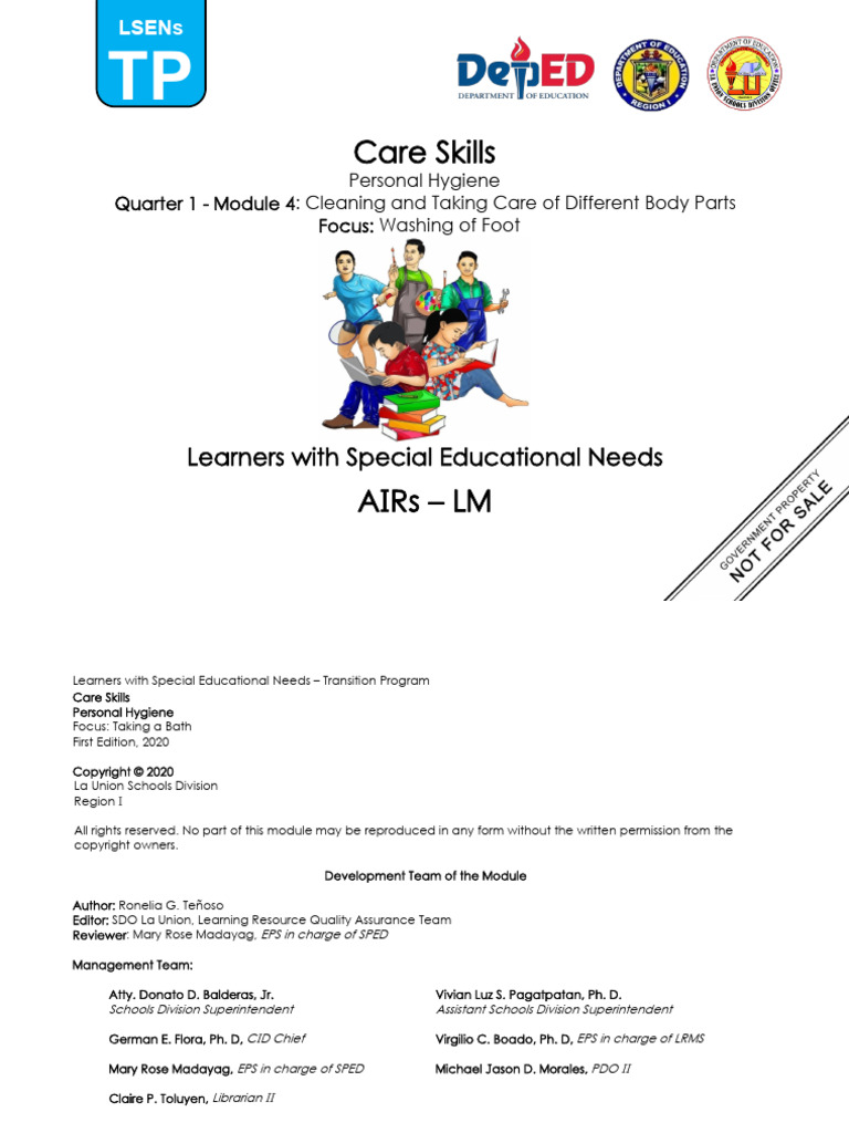 Module 4-Transition-Program-Care-Skills - Q1 | PDF | Hygiene