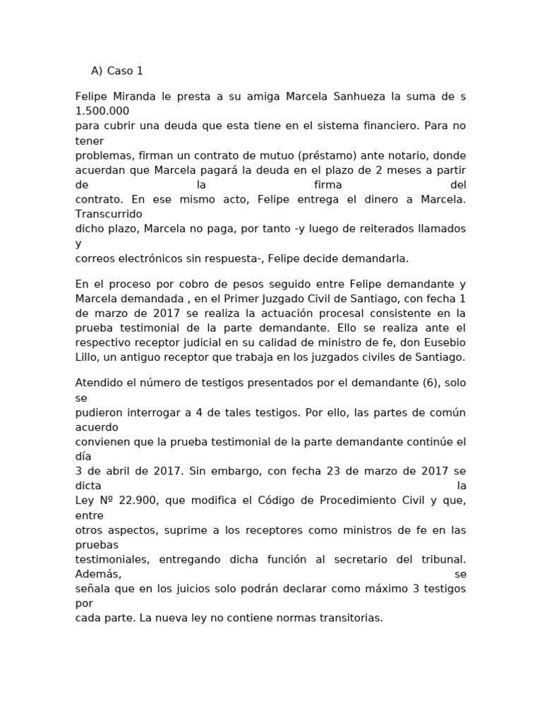 Caso Ley Procesal | PDF | Procedimiento Civil | Ley procesal