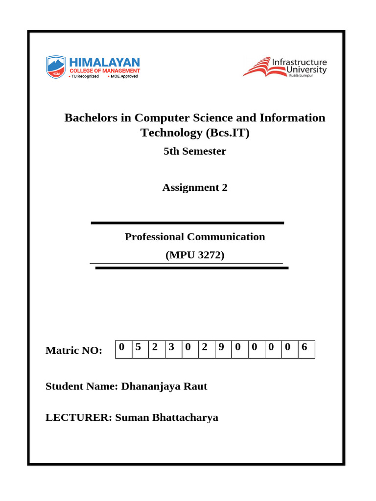 Professional Communication Assignment 2 | PDF | Communication | Psychology