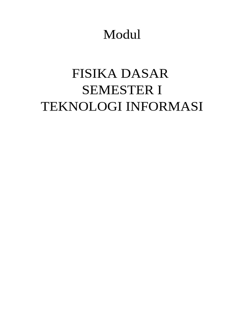 Modul Fisika Dasar | PDF