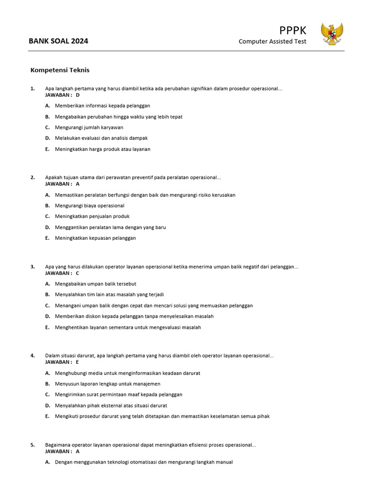BS3 Operator Layanan Operasional | PDF