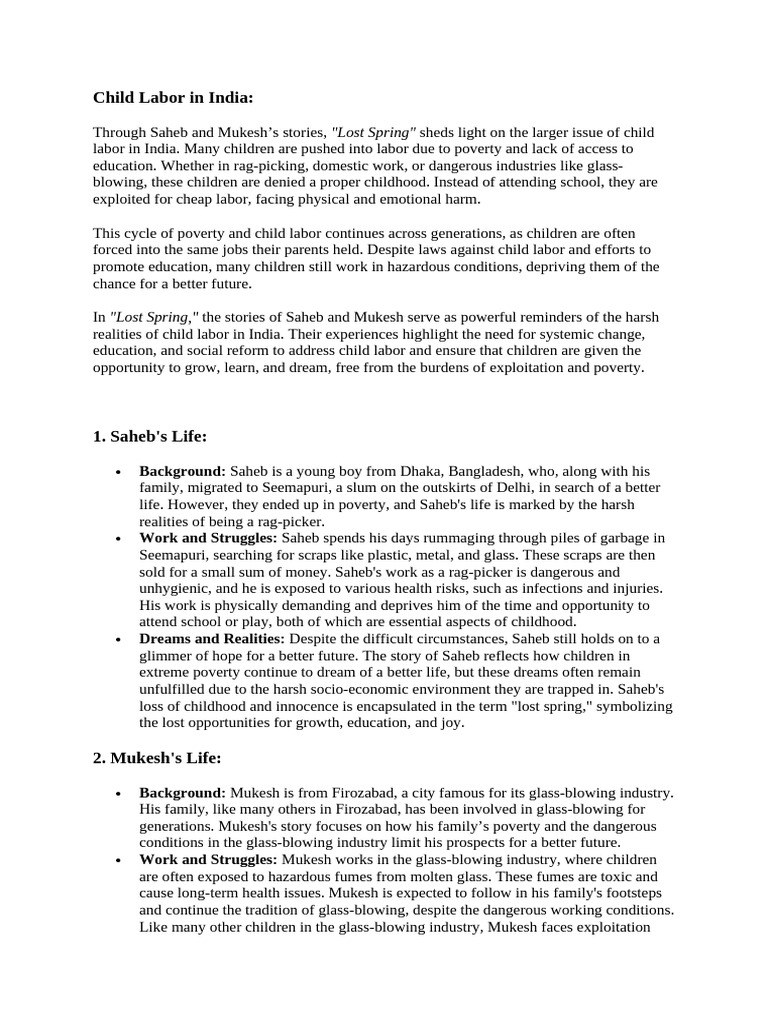 Child Labor in India Eng Baord | PDF | Child Labour | Child Protective ...