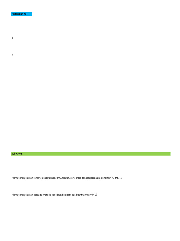 Template Rincian RPS | PDF