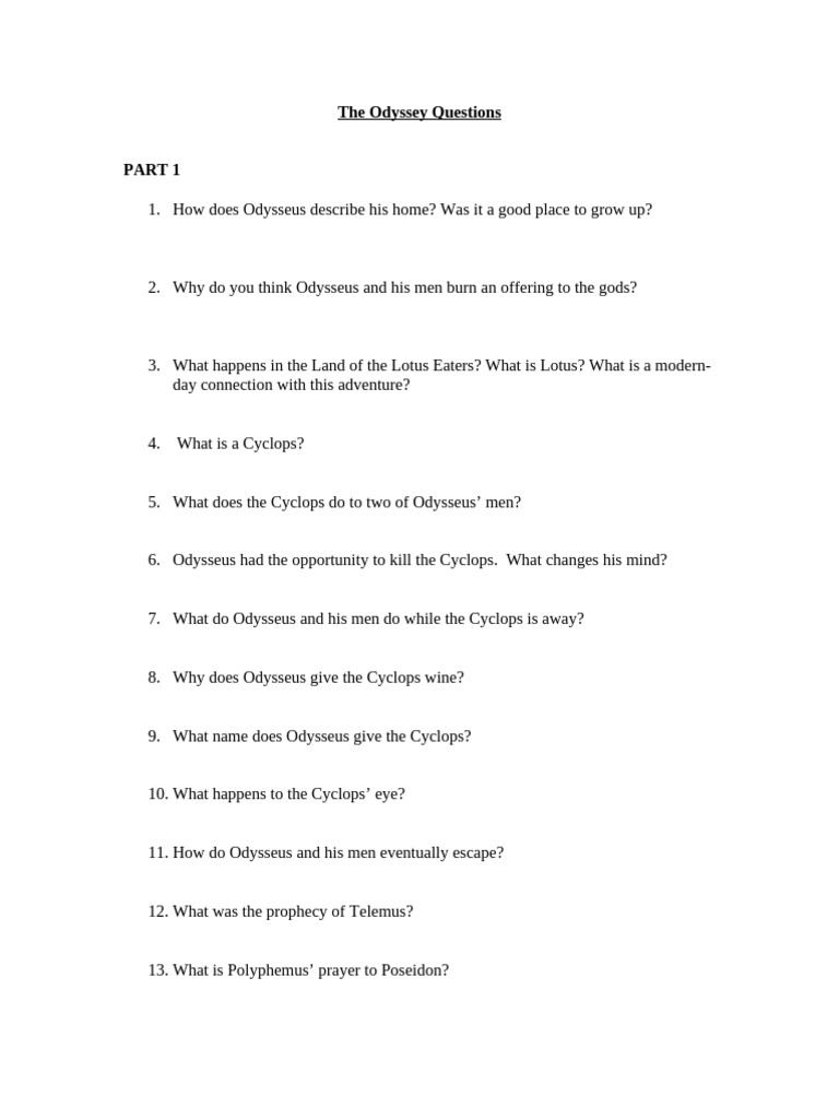 Odyssey Part 1 | PDF