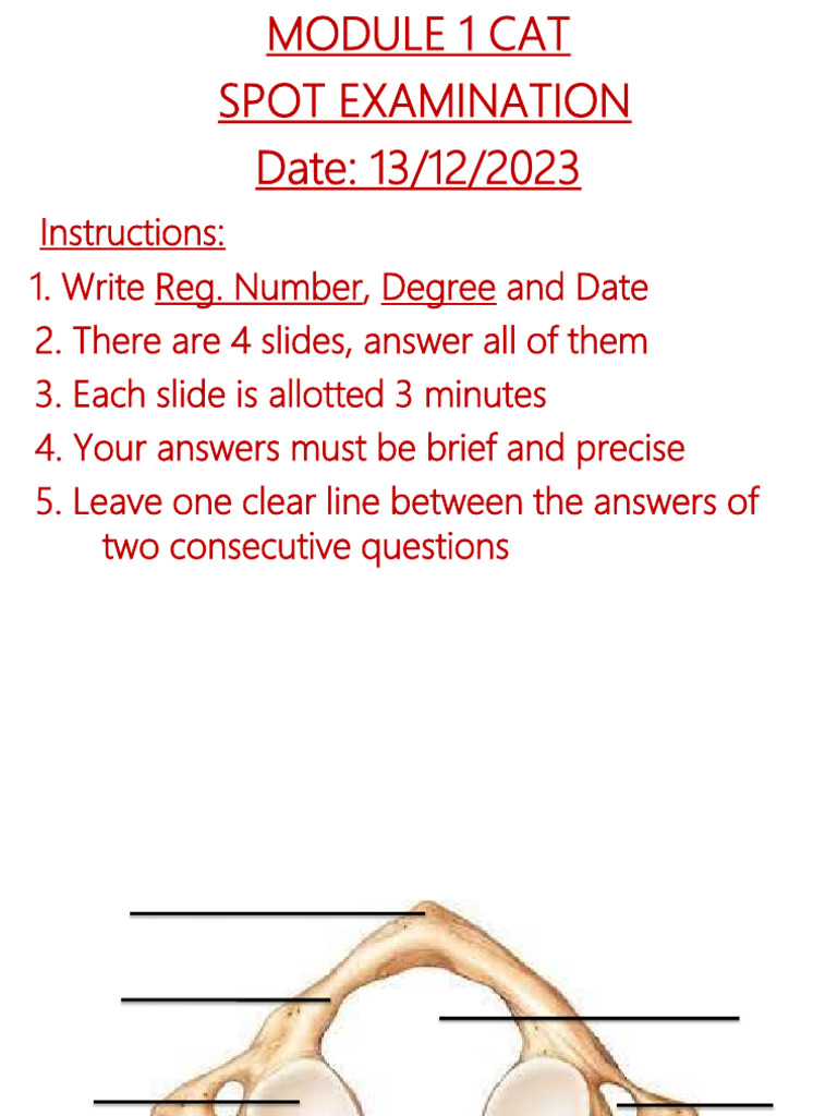 Spot Examination SAMPLE 2023_1 | PDF