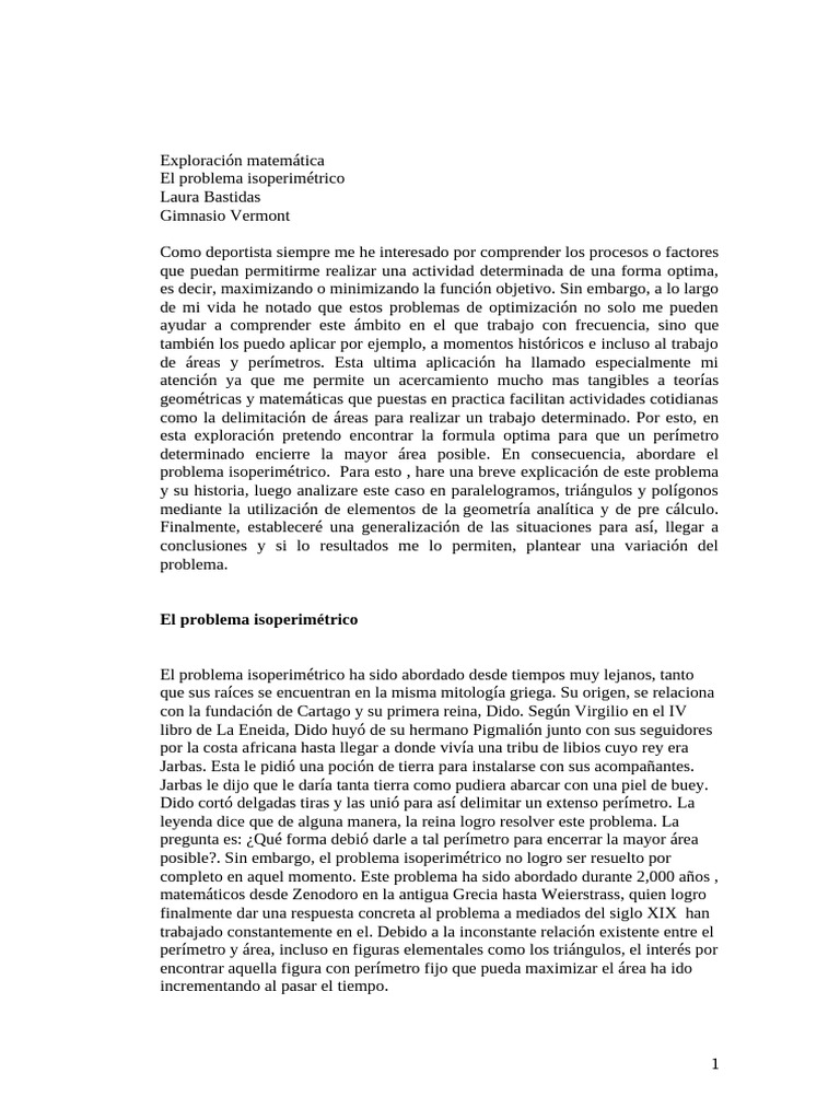 Exploracion Matematica IB LAURA BASTIDAS | PDF | Ecuaciones | Geometría