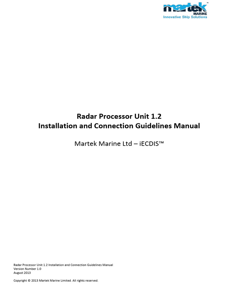 Radar Processor Unit 1 2 Installation And Connection Guidelines Manual Pdf Electrical