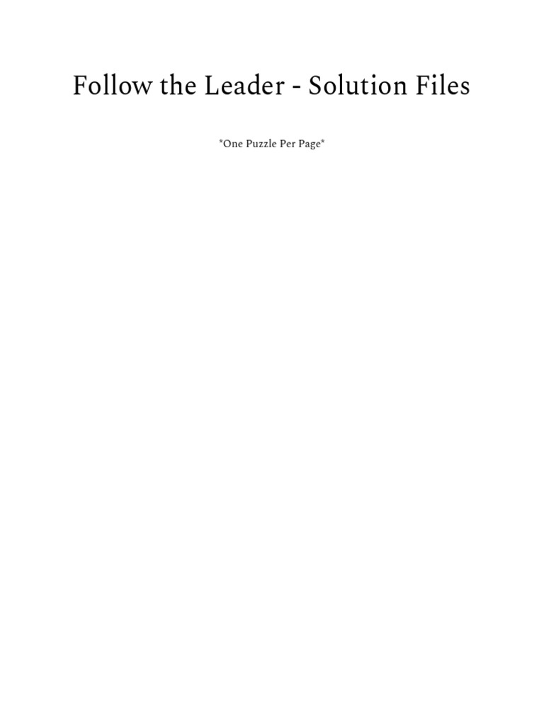 Follow The Leader Solution Files | PDF