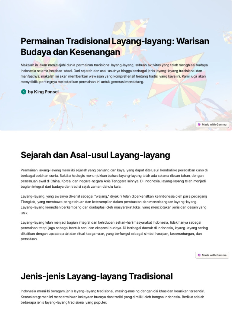 Warisan Budaya: Permainan Layang-layang | PDF