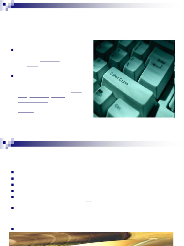 CYBER-CRIME PRESENTATION | PDF | Public Key Cryptography | Computer Virus