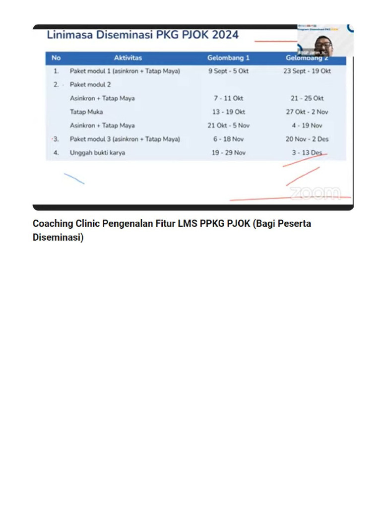 Dokumen Jadwal Coaching | PDF