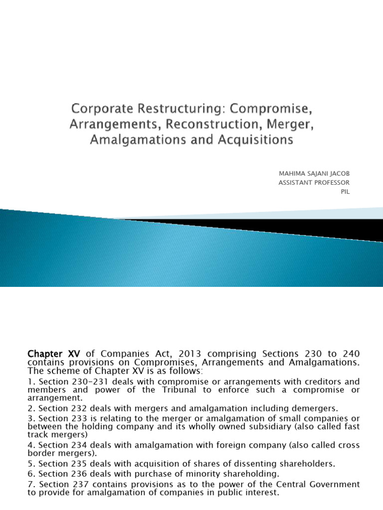 mergers | PDF | Consolidation (Business) | Mergers And Acquisitions