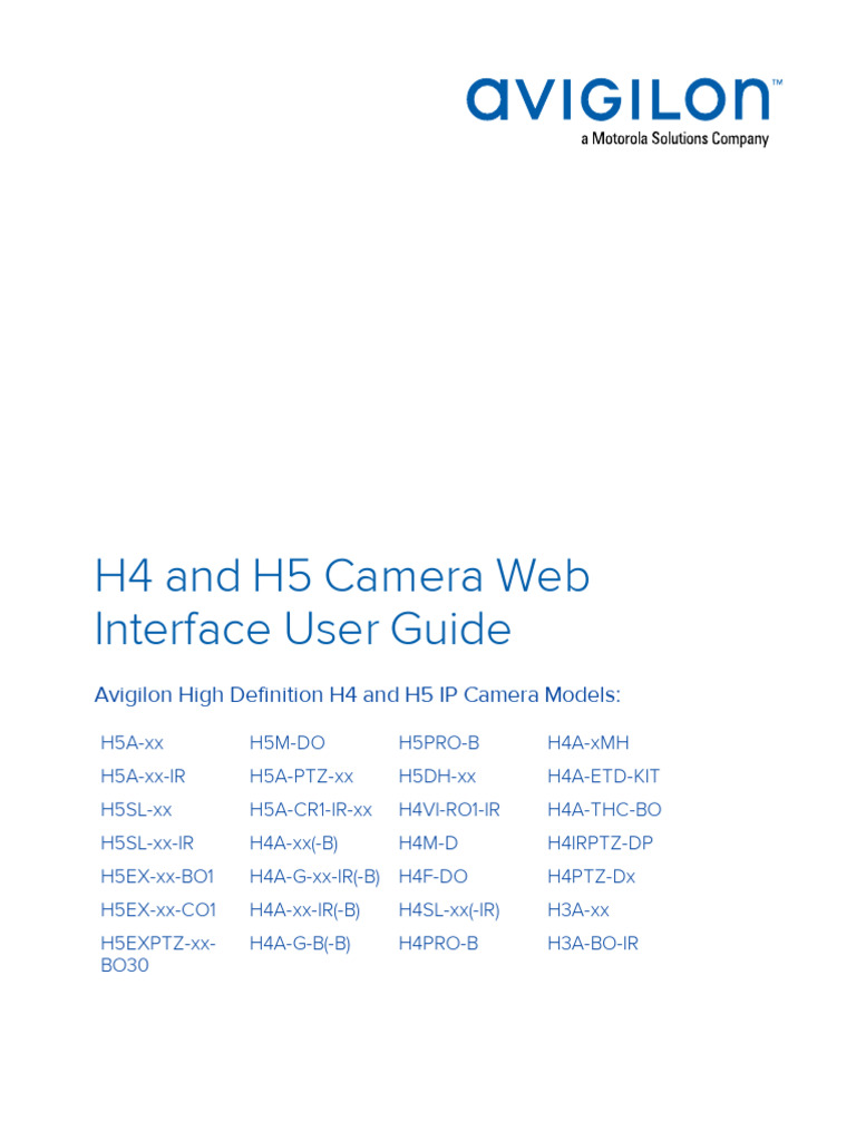 Avigilon h4 and h5 Web Interface User Guide en v20 | PDF | Ip Address ...