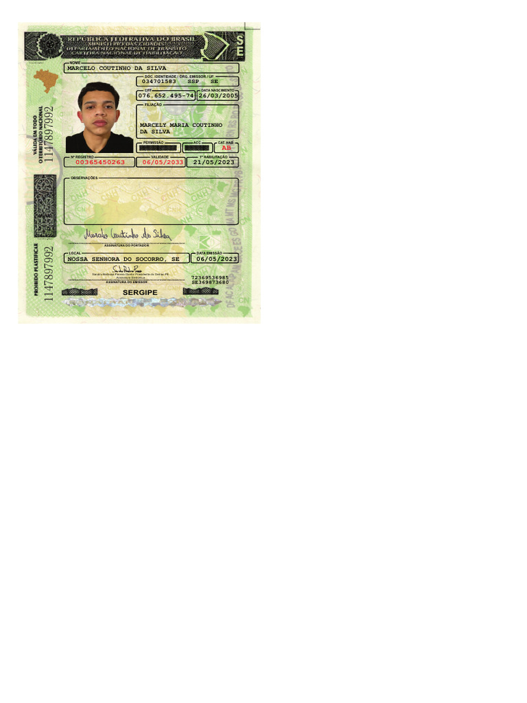 CNH ANTIGA (SE) (DATA 08.01.2024) - MARCELO | PDF | Dirigir | Governo e ...