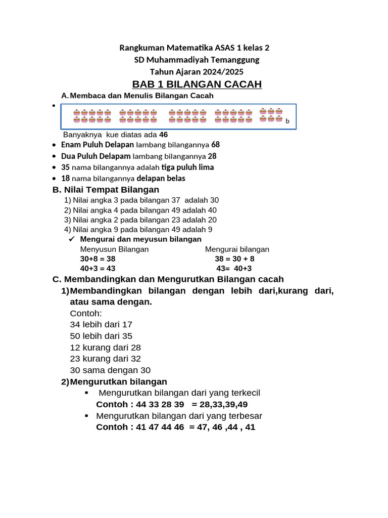 Pangkuman Sas 1 Mtk 2024 | PDF