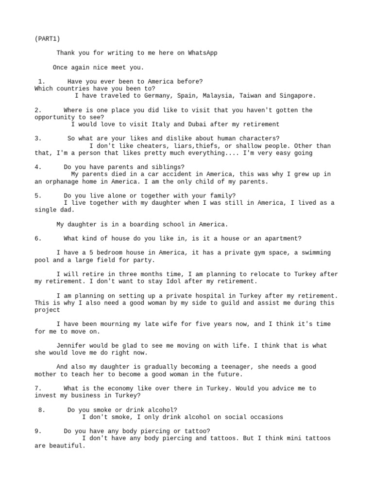 Step 2 (Question and Answer) Part 1&2 | PDF | Love