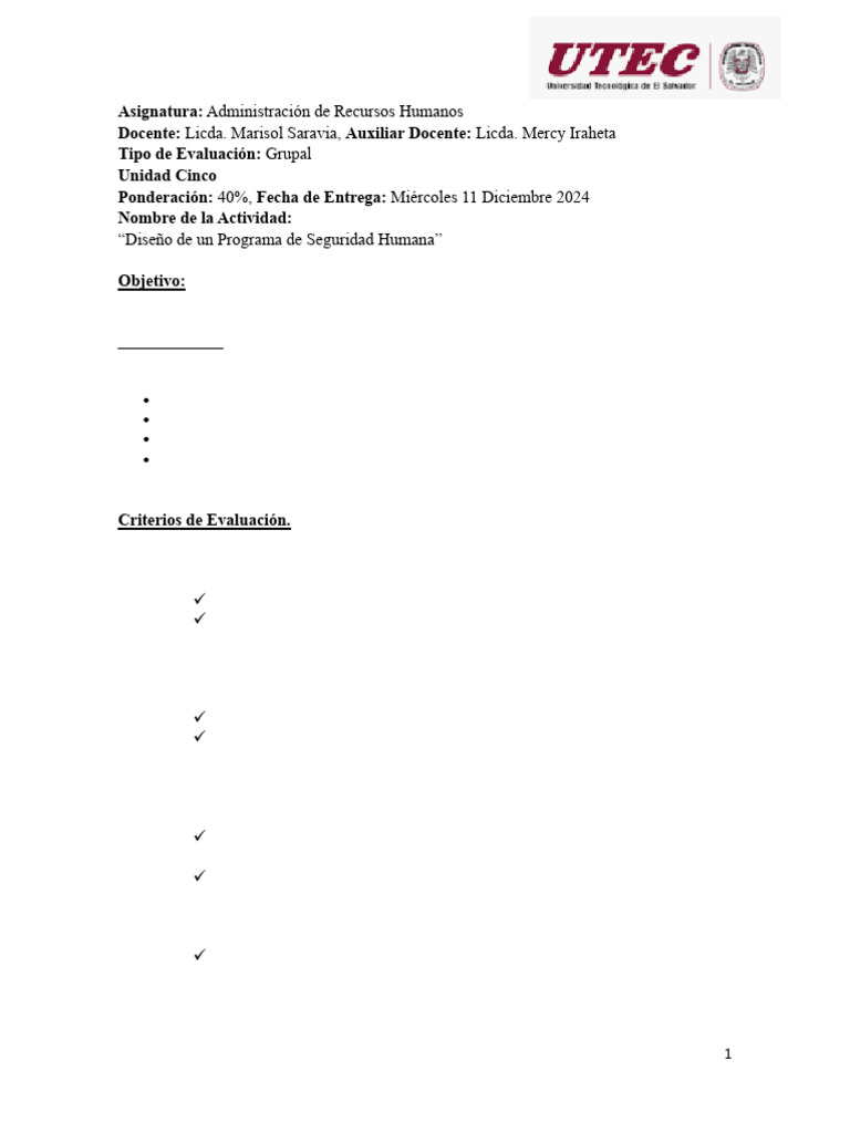 Guia de Actividad Grupal Unidad 5 | PDF | Gestión de recursos humanos