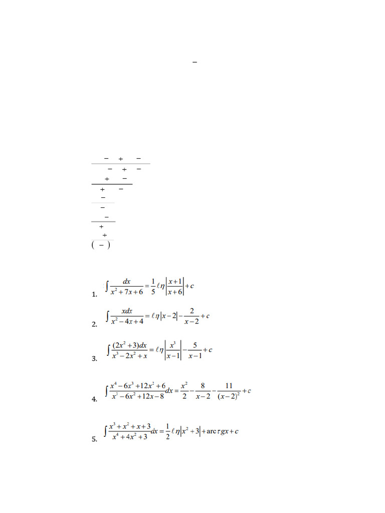 Deber 8 (Integración Por Fracciones Parciales) | PDF