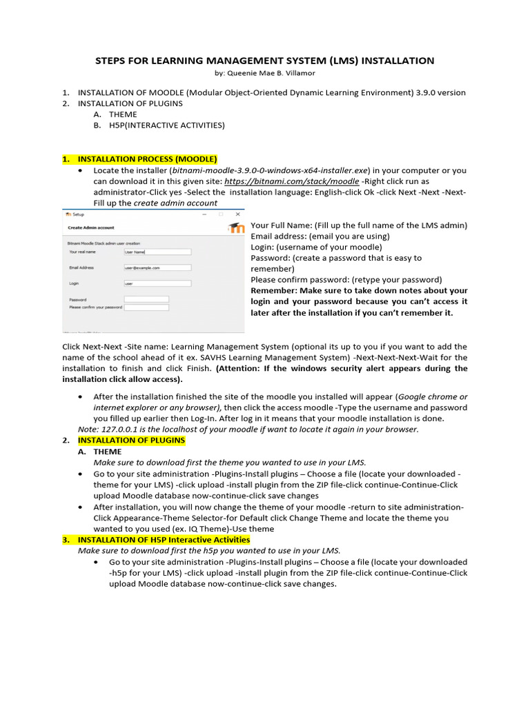 STEPS For LMS Installation (Offline) | PDF | Moodle | Password