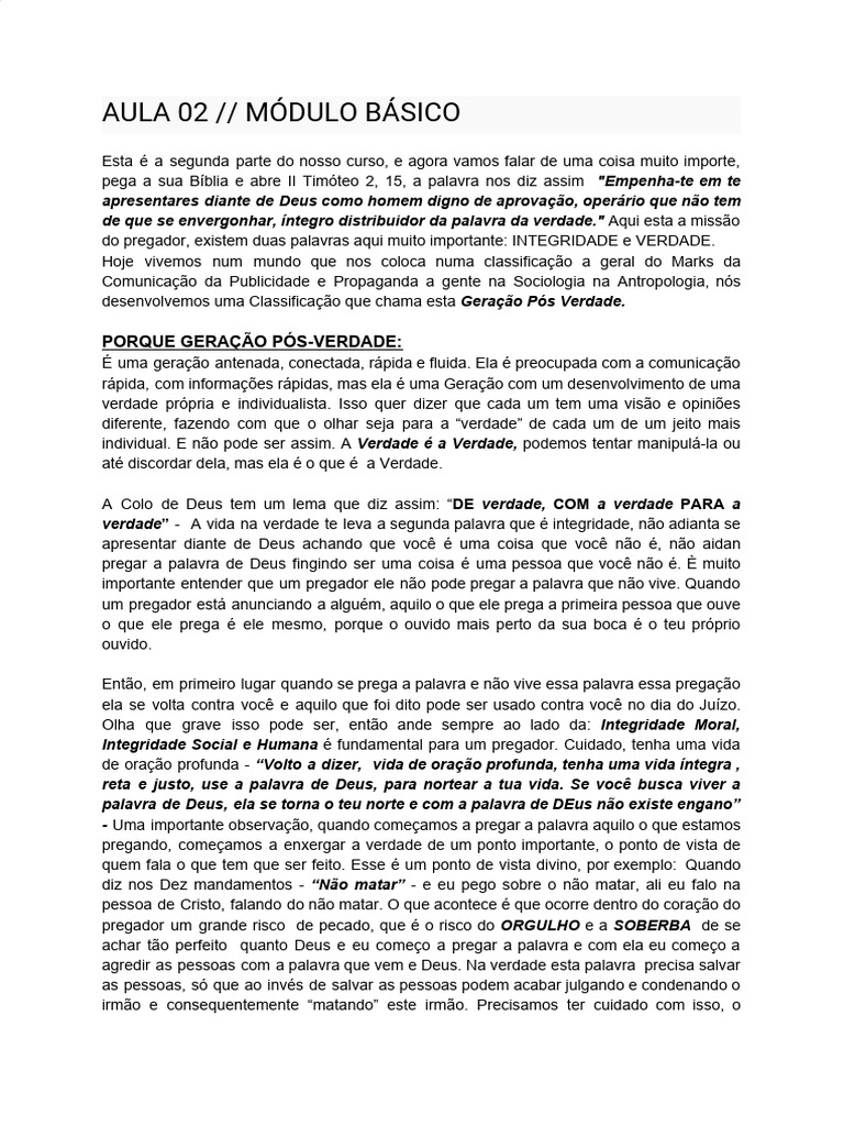 AULA+02+-+MO_DULO+BA_SICO | PDF | Sermão | Pecado