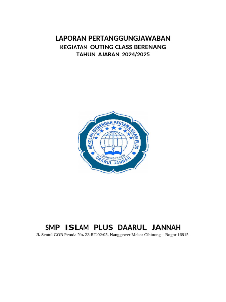 LPJ Outing Class Berenang 2024/2025 | PDF