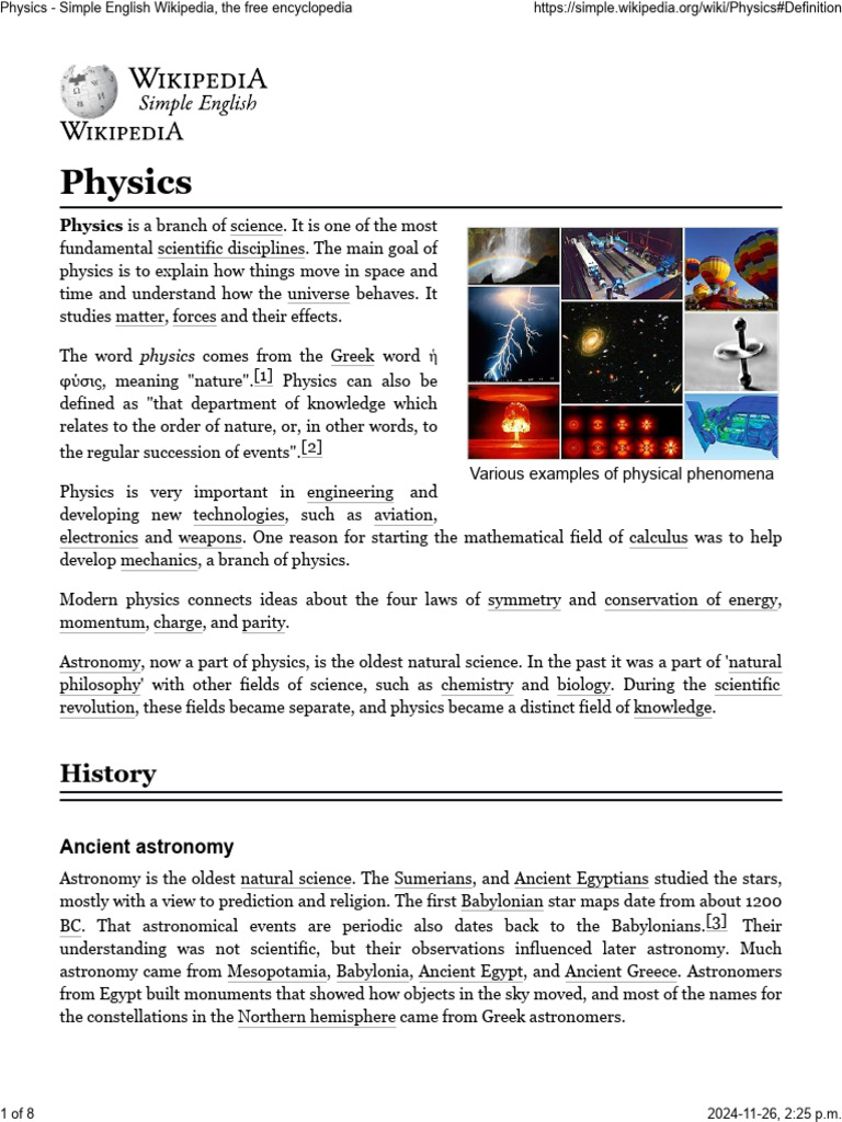 Physics - Simple English Wikipedia, The Free Encyclopedia | PDF ...