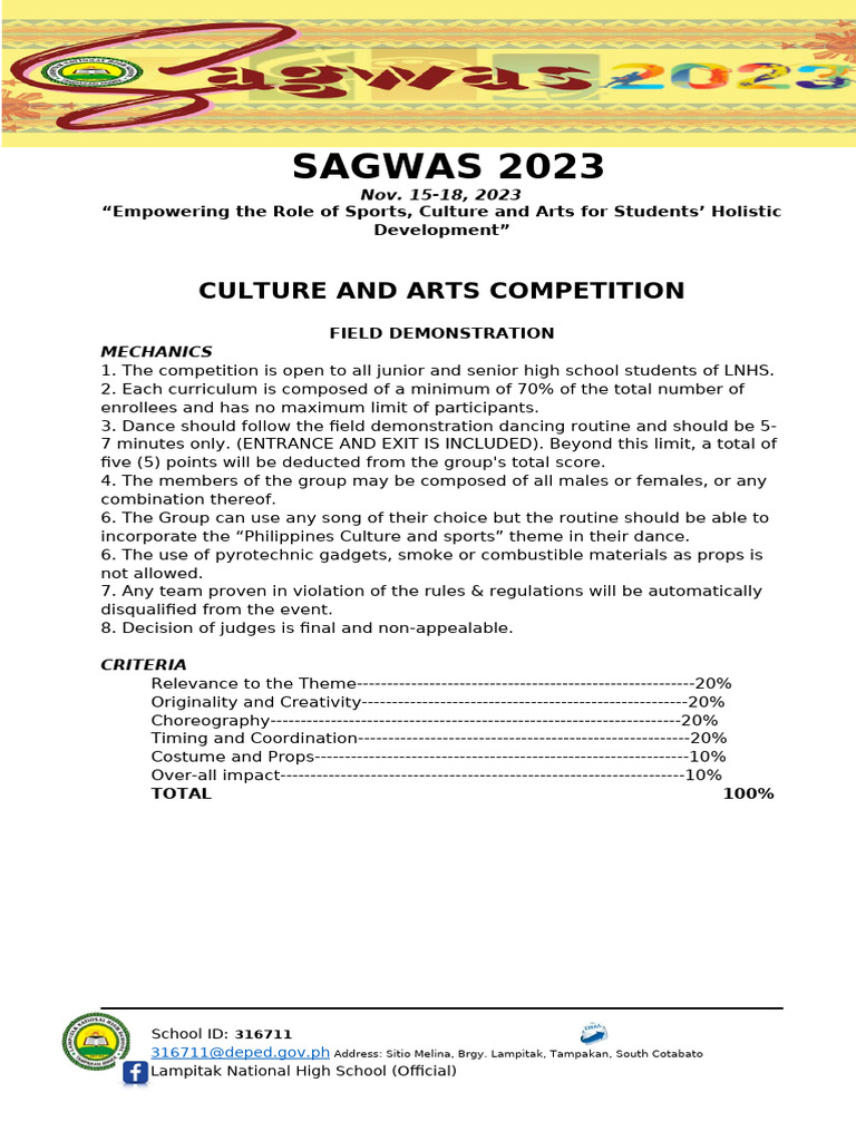 Guidelines For Sagwas 2023 | PDF