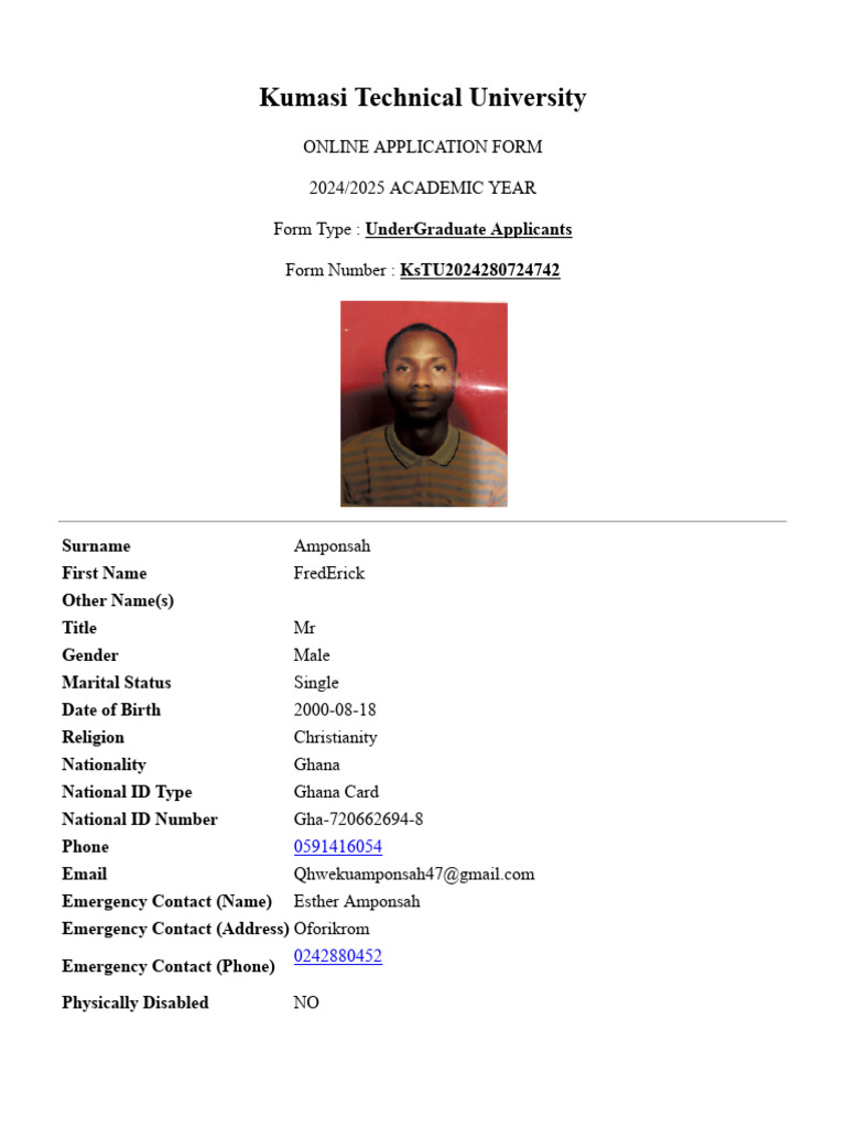 KsTU - Application Forms Preview | PDF | University And College ...