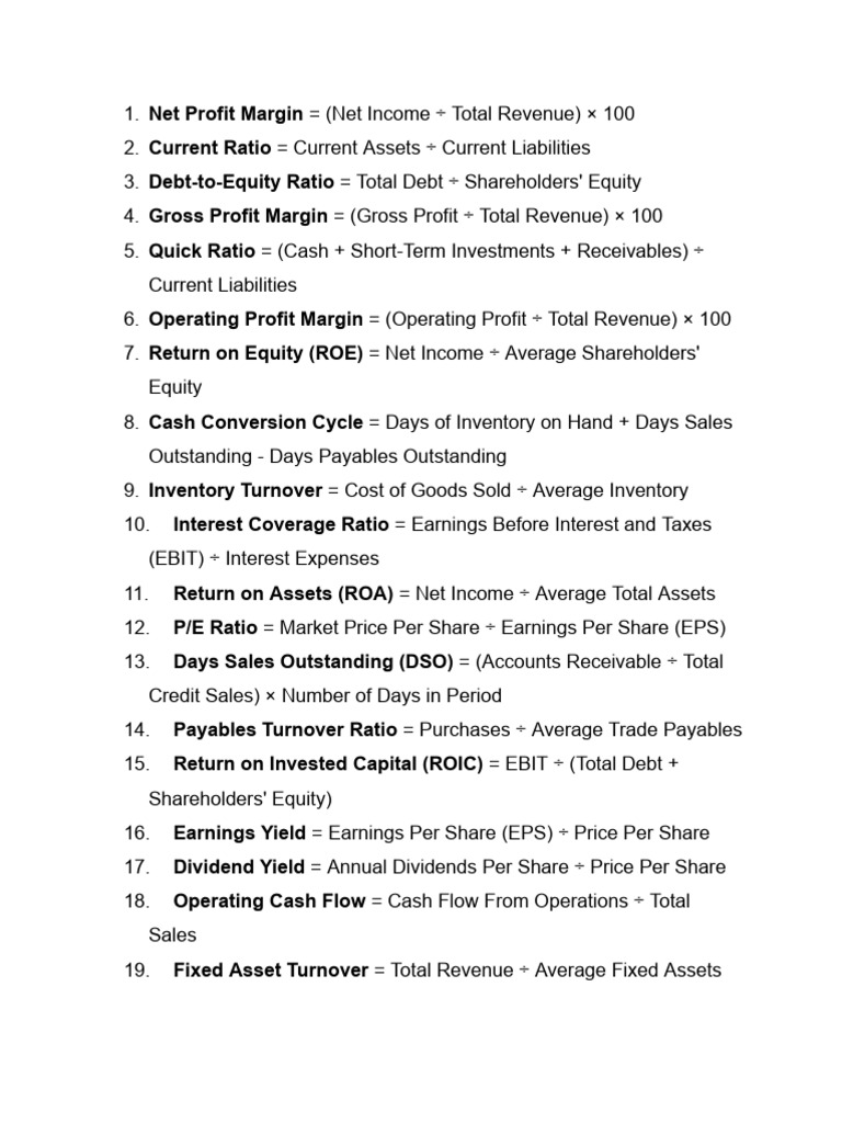 Key Financial Ratios Explained | PDF | Revenue | Dividend