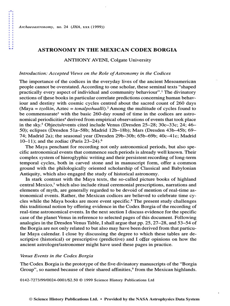 Astronomy in The Mexican Codex Borgia | PDF | Astronomy
