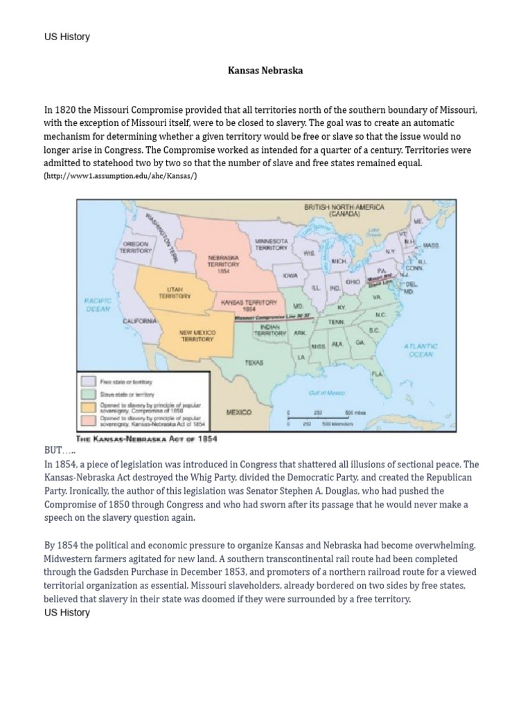 SIEGEL HW - Kansas Nebraska | PDF | Politics Of The United States ...