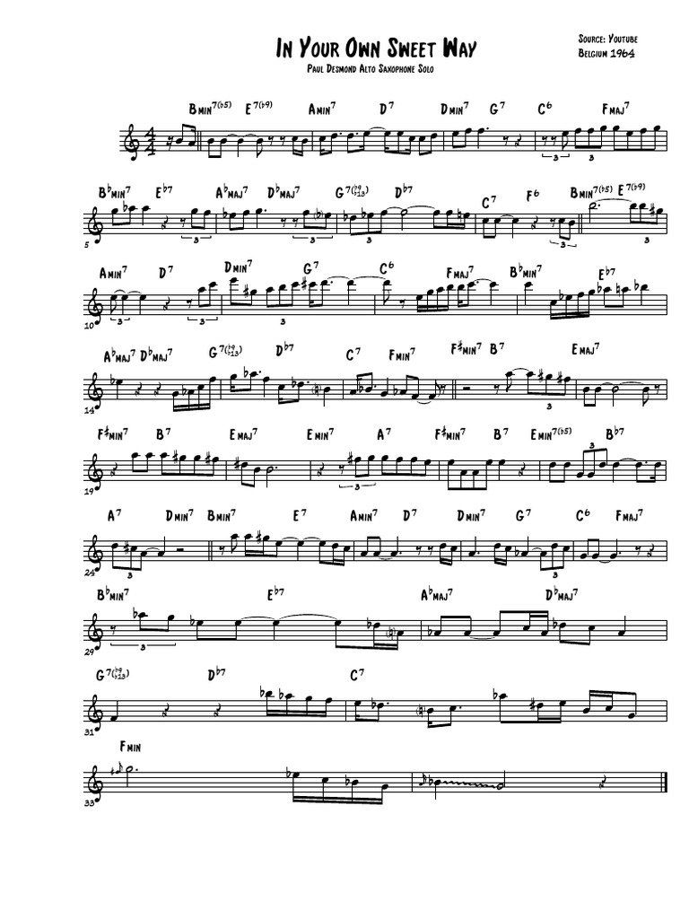 In Your Own Sweet Way Bb-Instruments | PDF