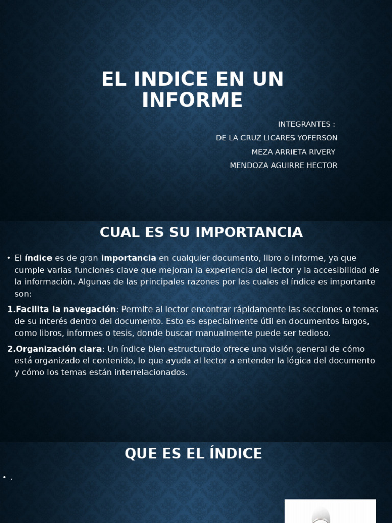 El Indice en Un Informe | PDF | Información