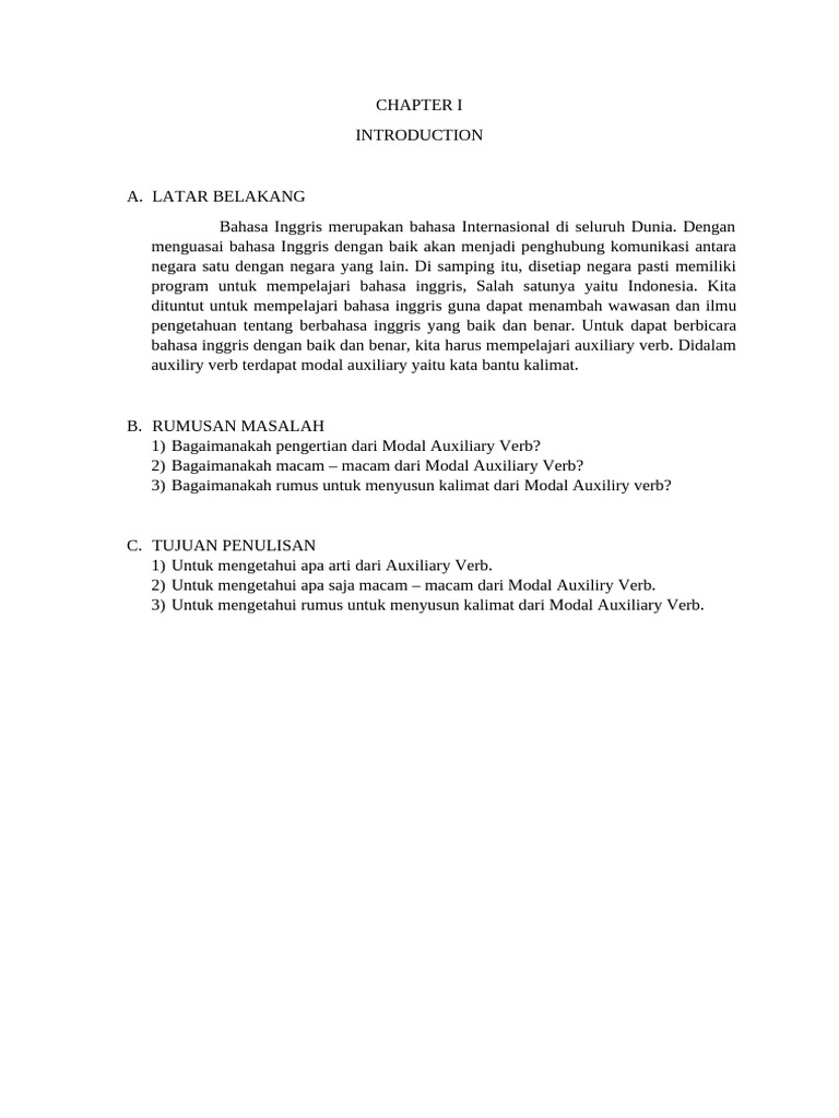 Pengantar Modal Auxiliary Verb | PDF