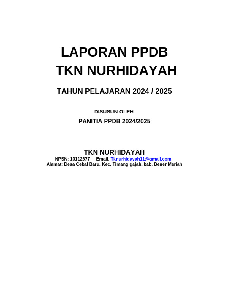 Laporan PPDB | PDF