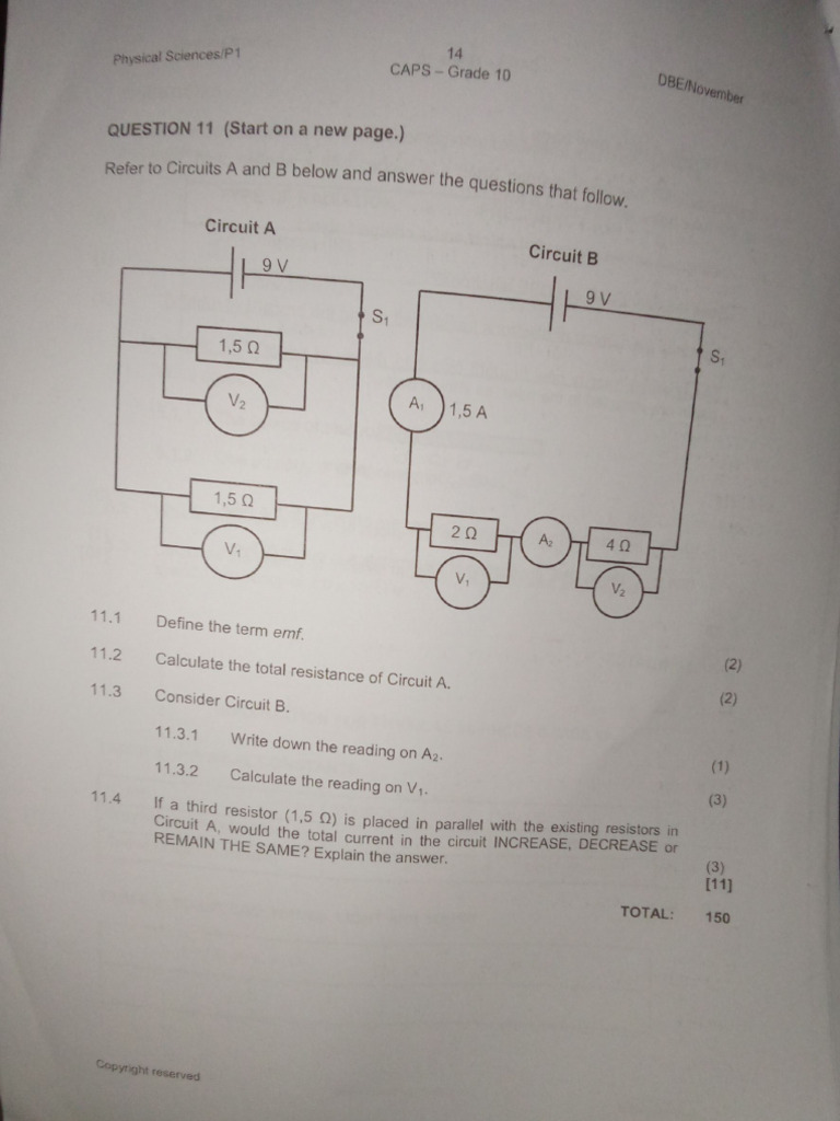 Grade 10 Electric Circuit Practice | PDF