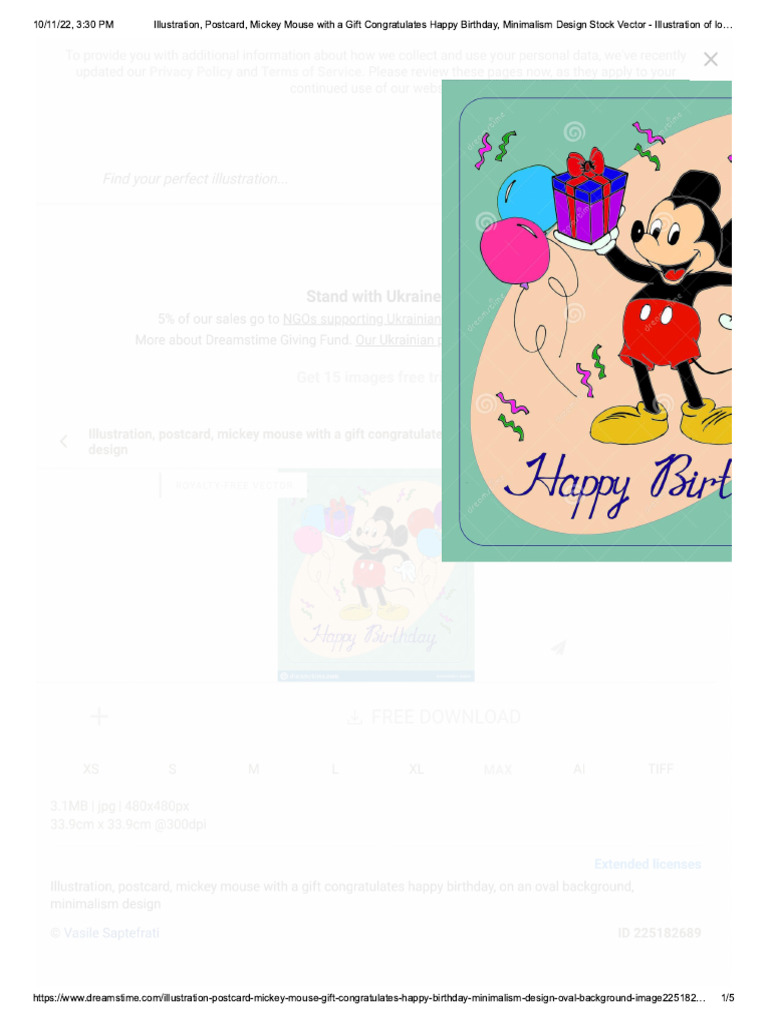 Illustration, Postcard, Mickey Mouse Wi.. | PDF
