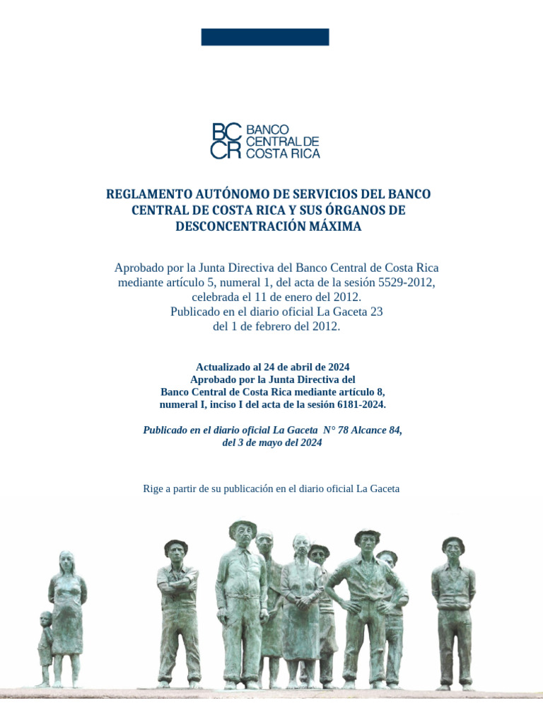 Reglamento Autónomo de Servicios Del BCCR (1) | PDF | Salario | Institución