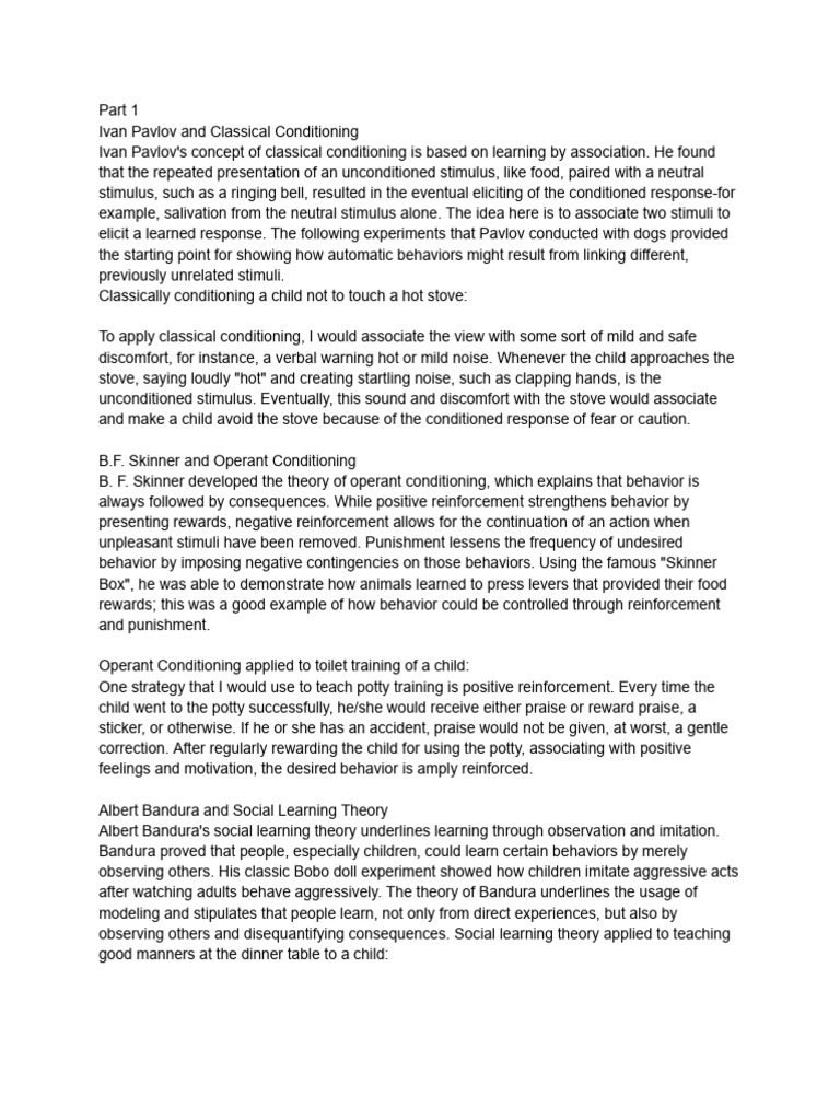 3.2.2practice - How Do We Teach Our Children | PDF | Classical Conditioning | Reinforcement