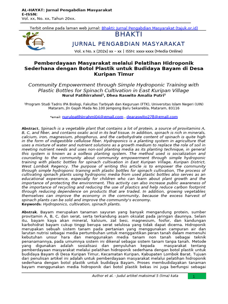DHEA&NURUL_5F_Pemberdayaan Masyarakat Melalui Pelatihan Hidroponik ...