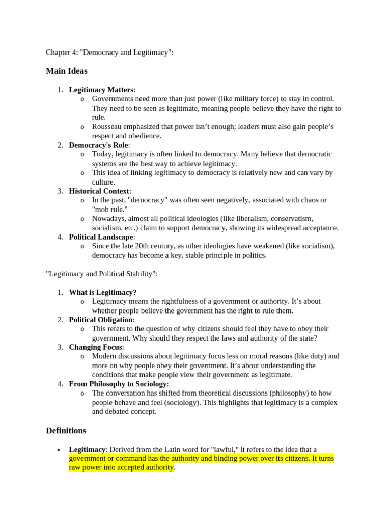 Legitimacy in Democracy Explained | PDF | Democracy | Political Ideologies