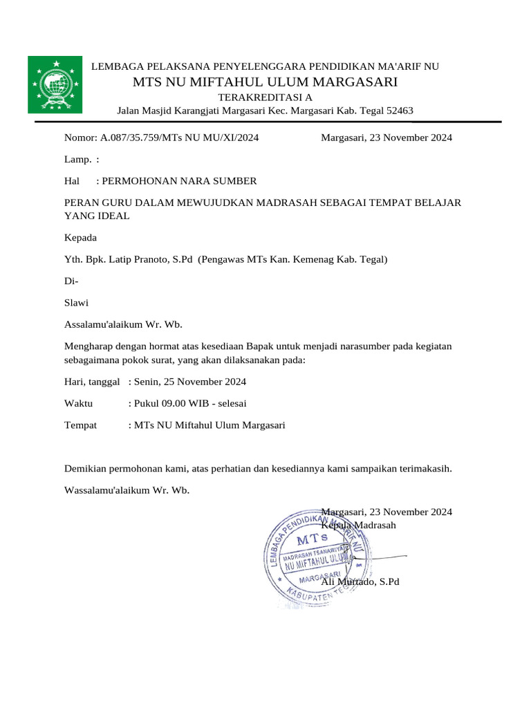 Undangan Pengawas | PDF